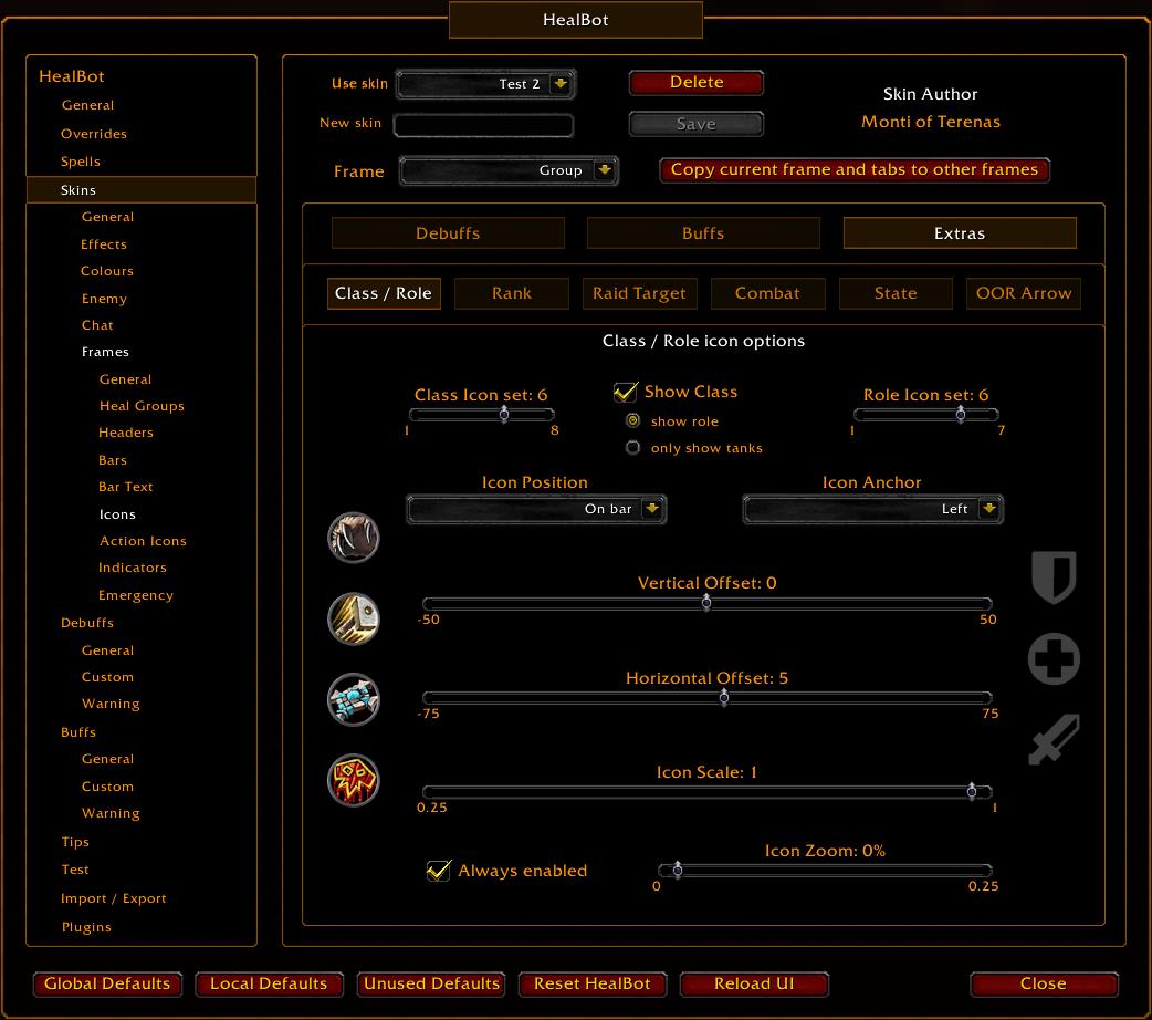 options:skins:frames:icons:extras [Healbot Help]
