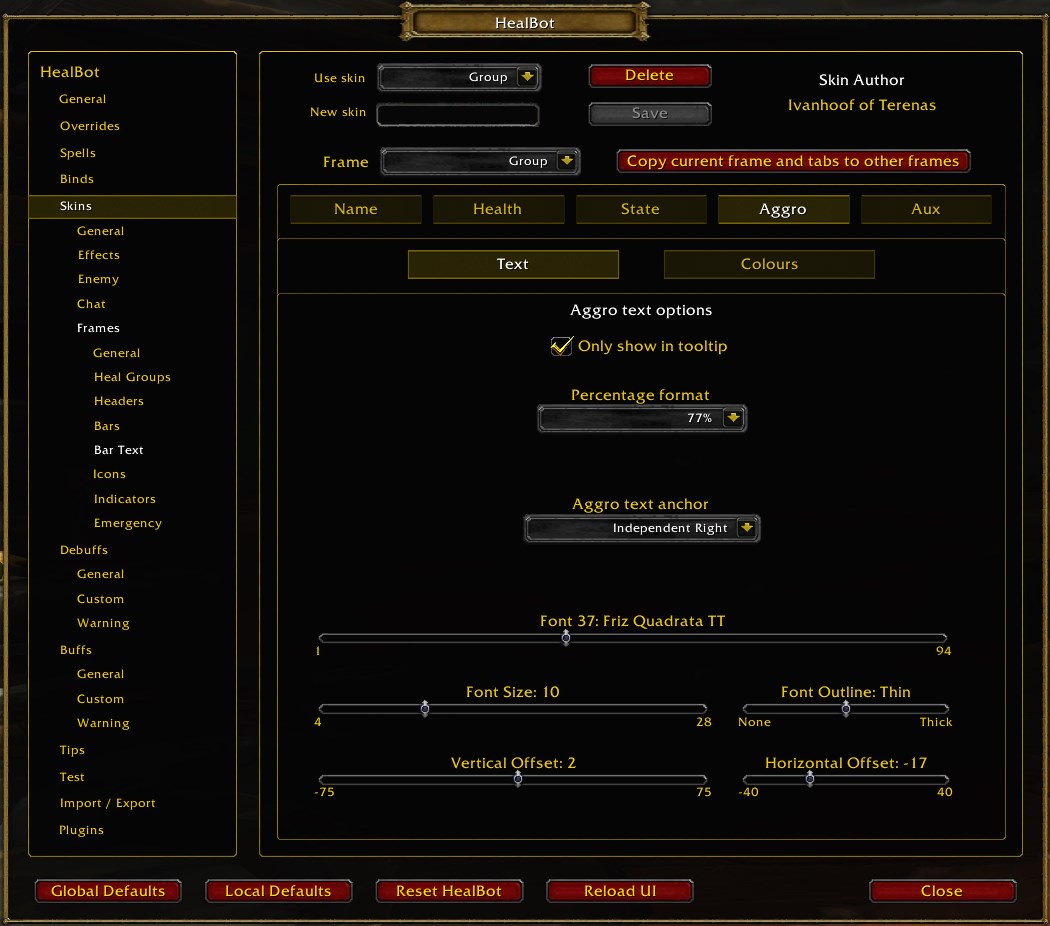 options:skins:frames:text:aggro [Healbot Help]
